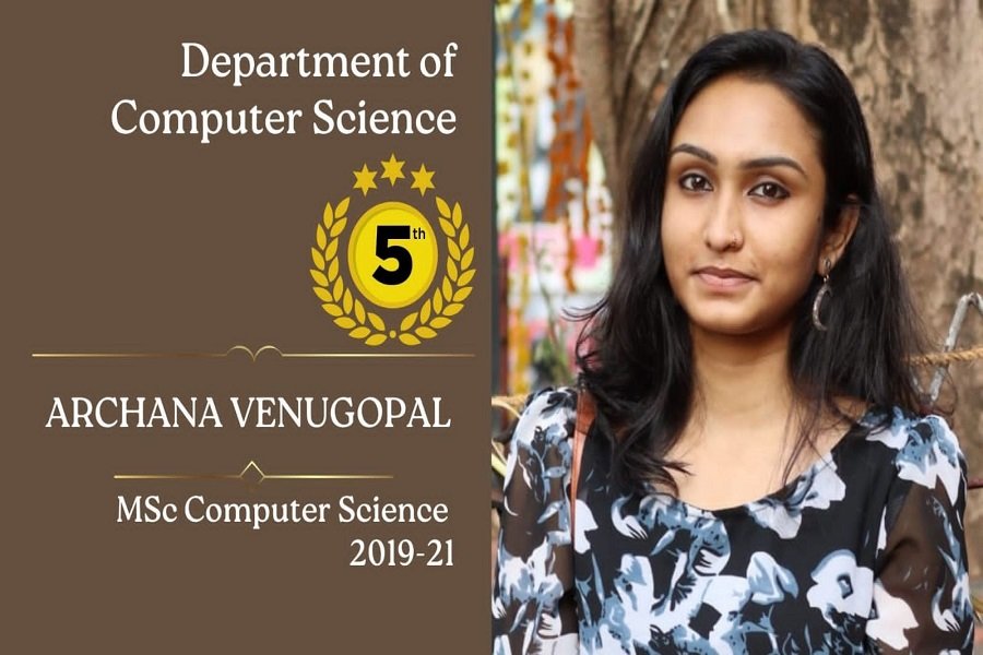 Ms Archana Venugopal Fifth Rank In The Calicut University For MSc Computer Science 